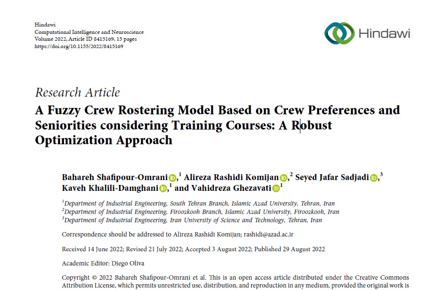 A Fuzzy Crew Rostering Model Based on Crew Preferences and Seniorities ...